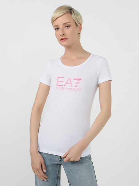 Футболка EA7, размер 40, 42, цвет белый, 95% хлопок, 5% эластан - купить по выгодной цене в ...