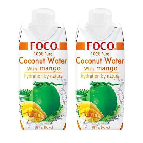 FOCO Кокосовая вода с соком Манго, 2 шт*330мл - купить с доставкой по ...