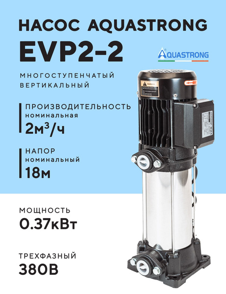 Электрический насос AQUASTRONG EVP_1"_33_18, 380 л/мин купить c ...