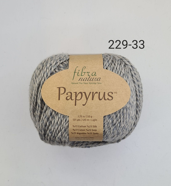 Пряжа Fibra Natura Papyrus /Фибра Натура Папирус/ цвет-229-33, Серый ...