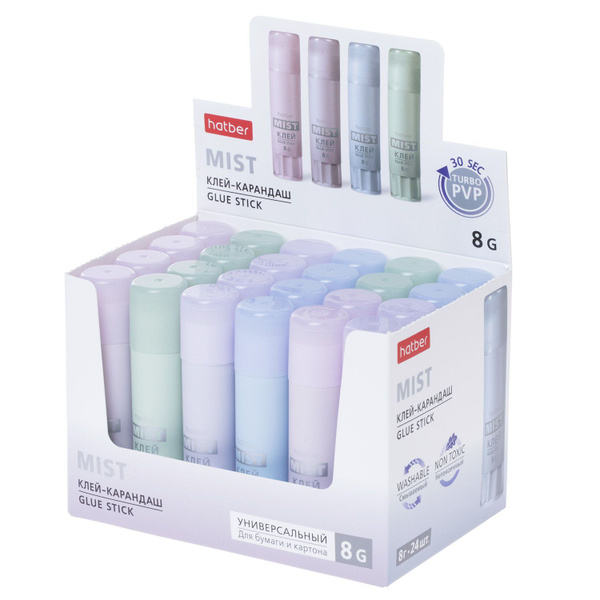 Клей-Карандаш Hatber Mist 8гр в картонной Дисплей-витрине 24 шт. - купить с доставкой по ...