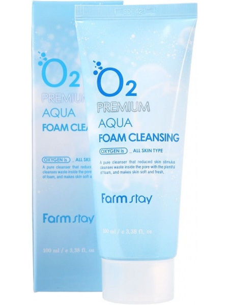 Кислородная увлажняющая пенка для умывания FarmStay O2 Premium Aqua Foam Cleansing 100мл ...