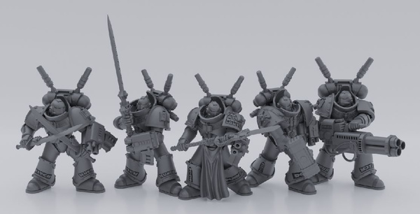 Игровые миниатюры Grey Knights Interceptor Squad 40K 5шт. (вархаммер ...