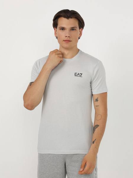 Футболка EA7, размер 50, 52, цвет серый, светло-серый, 100% хлопок - купить по выгодной цене в ...
