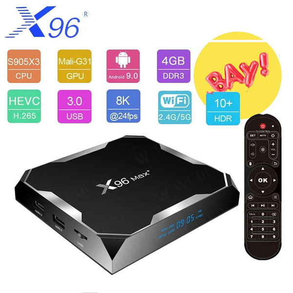 Медиаплеер X96 MAX PLUS, RJ-45 Ethernet, HDMI, USB, черный, Android купить по низкой цене с ...