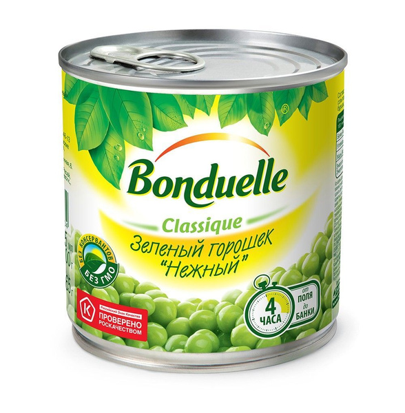 Горошек Bonduelle зелёный консервированный 400 г Россия - 3 шт. купить на OZON по низкой цене ...