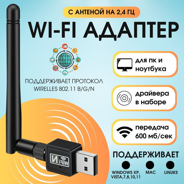Wifi адаптер 2 4 ГГц Wi Fi модуль Сетевое оборудование Адаптер