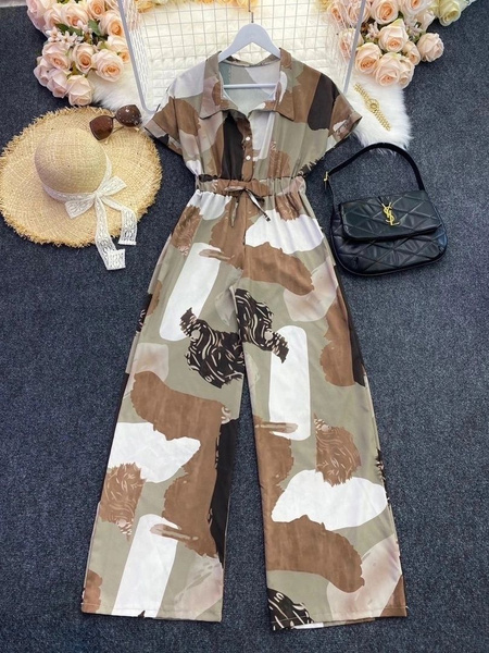 Легкий комбинезон трубы хаки 48, Женский, На любой сезон, размер 48, 50 ...