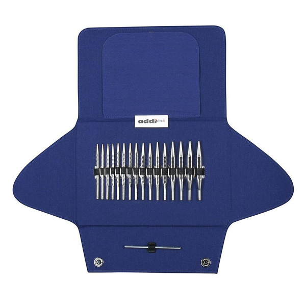 Набор спиц для вязания ADDI круговых, коротких, со сменными лесками ...