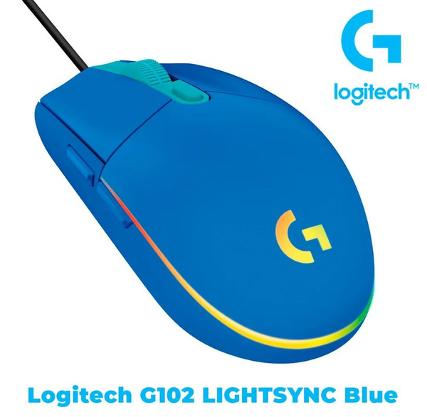 Игровая мышь проводная Logitech G zxcasd-Lo-Gitech-G102-2-8848, синий ...