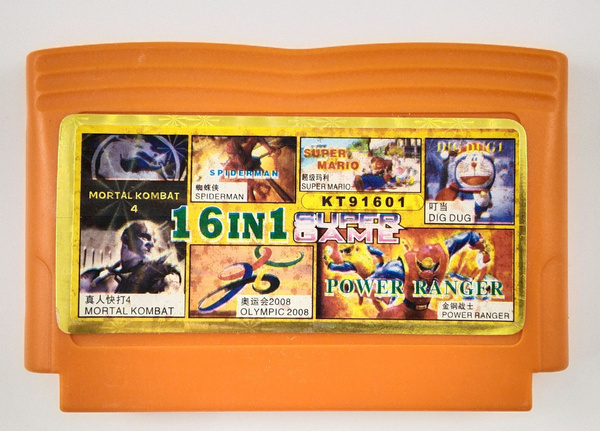 Картридж Dendy KT 91601 16 в 1 - Mortal Kombat 4, Super Mario, Power Ranger, Spiderman и др ...
