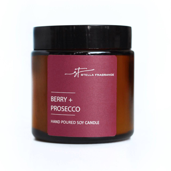 Свеча ароматическая Stella Fragrance "BERRY + PROSECCO", 6 см х 6 см, 1 ...