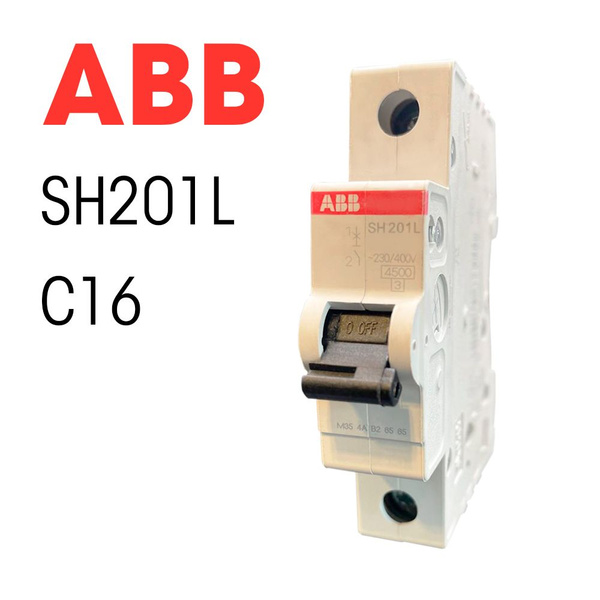 Купить Автоматический выключатель ABB SH201L C16 / 1Р 16А 4.5ка тип С по низкой цене в интернет ...