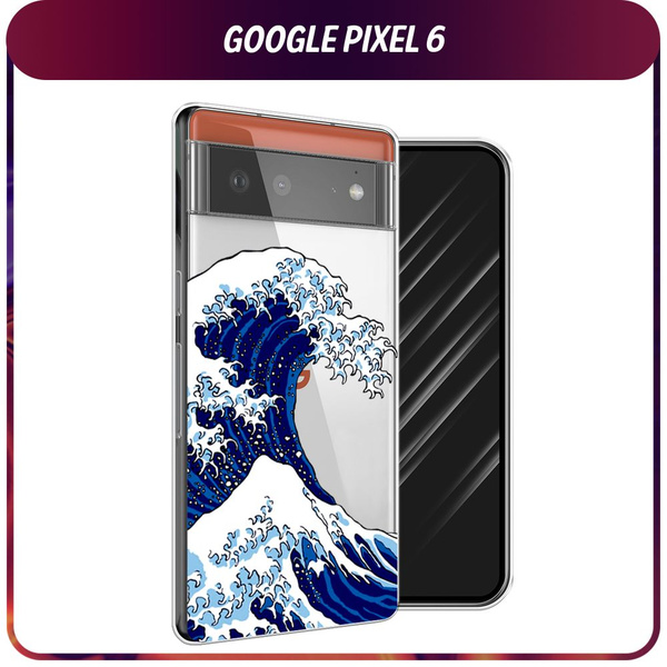 Силиконовый чехол на Google Pixel 6 / Гугл Пиксель 6 "Волна над Фудзи ...