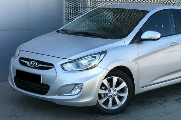 Бампер передний Hyundai Solaris Хендай Солярис 2010-2014 RHM-СЕРЕБРО ...