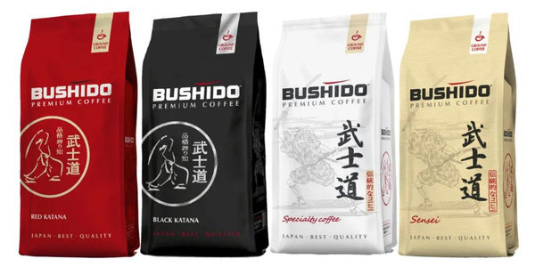 Кофе молотый Bushido НАБОР 227г х 4шт (Red, Black, Specialty, Sensei ...