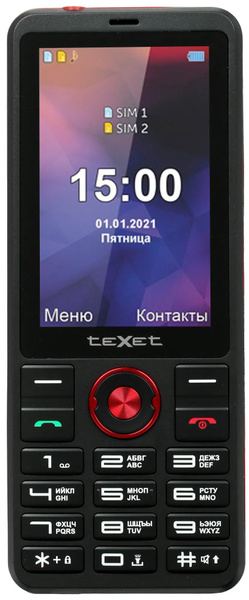 Мобильный телефон Texet TM-321, красный, черный - купить по выгодной цене в интернет-магазине ...