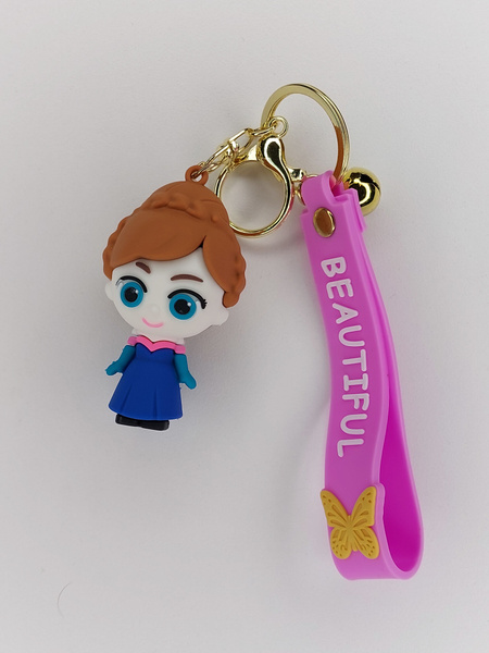 Брелок Keychain силиконовая фигурка Анна из мультика Холодное сердце