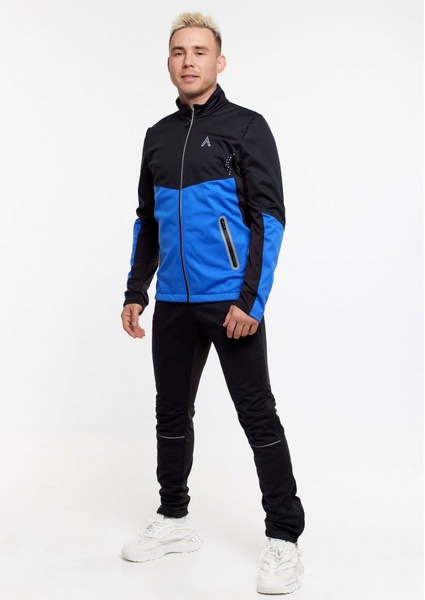 Куртка Мужской ARSWEAR Карманы, Воротник синий Softshell, размер 56 Длинный Зима приталенный ...