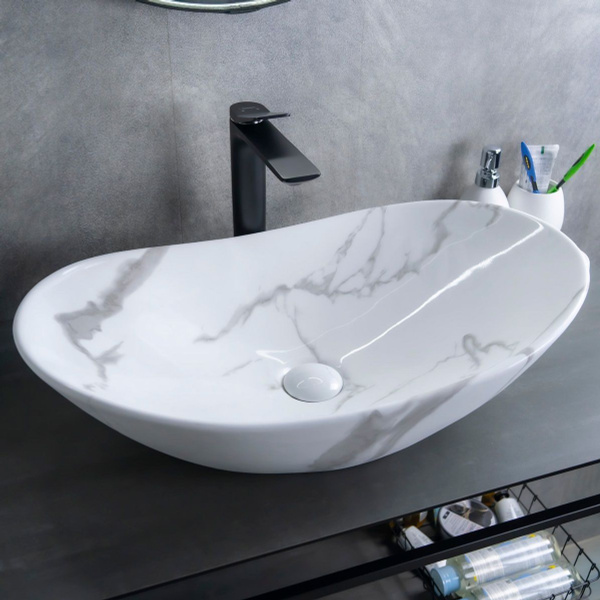 (61х37х15см) Накладная глянцевая раковина для ванной под камень Gid ...