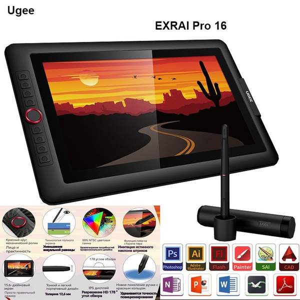 Графический экран Ugee, A5, Windows, Mac OS, 8192 уровня, черный купить по низкой цене с ...