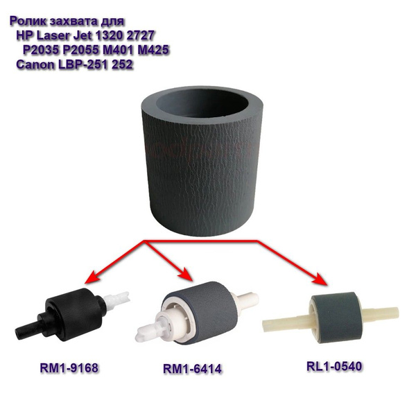 RM1-9168 / RM1-6414 / RL1-0540 Ролик захвата (резинка) для HP 1320 2727 ...