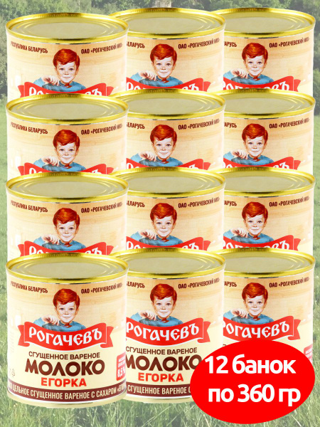 Молоко вареное сгущенное Рогачев 8,5% с сахаром Егорка, сгущенка , 12 ...