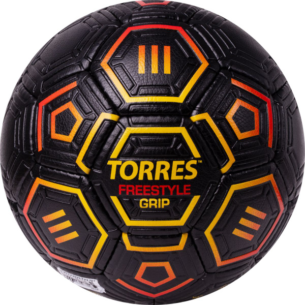 Футбольный мяч TORRES Freestyle Grip, 5 размер, черный, оранжевый ...