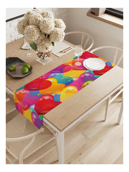 Дорожка водоотталкивающая на стол "Сердечное ограждение" JoyArty с рисунком 145 на 40 см ...