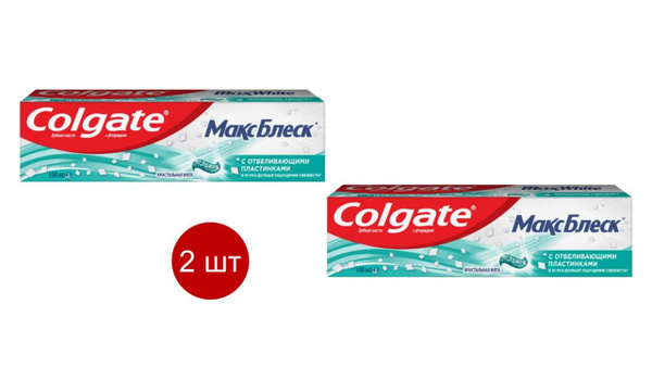 Зубная паста Colgate Макс Блеск Кристальная мята 100 мл 2 шт купить