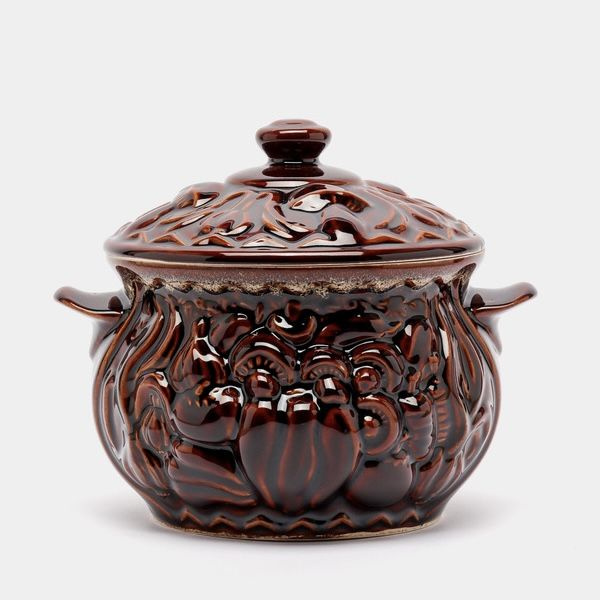 Супница с ручками и крышкой "Лесные дары" 3 л керамическая 17x21x22 см ...