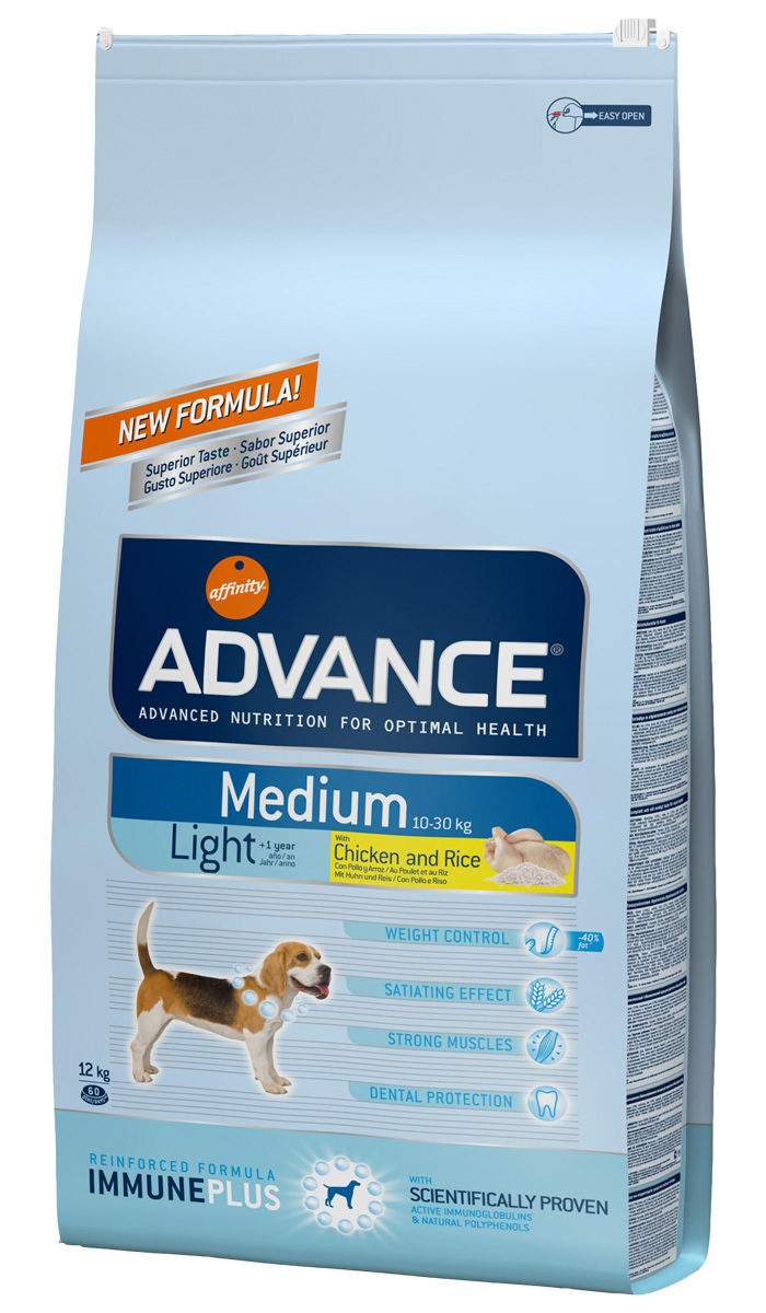 Сухой корм ADVANCE ADULT MEDIUM LIGHT CHICKEN & RICE Контроль веса ...