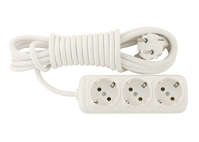Удлинитель бытовой Makel, 3 розеток, 3 м, 16 А - купить по выгодной цене в интернет-магазине OZON