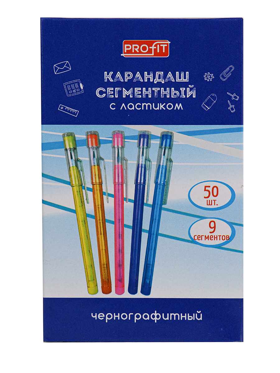 Карандаш сегментный, profit, съёмный ластик, корпус ассорти — купить в ...
