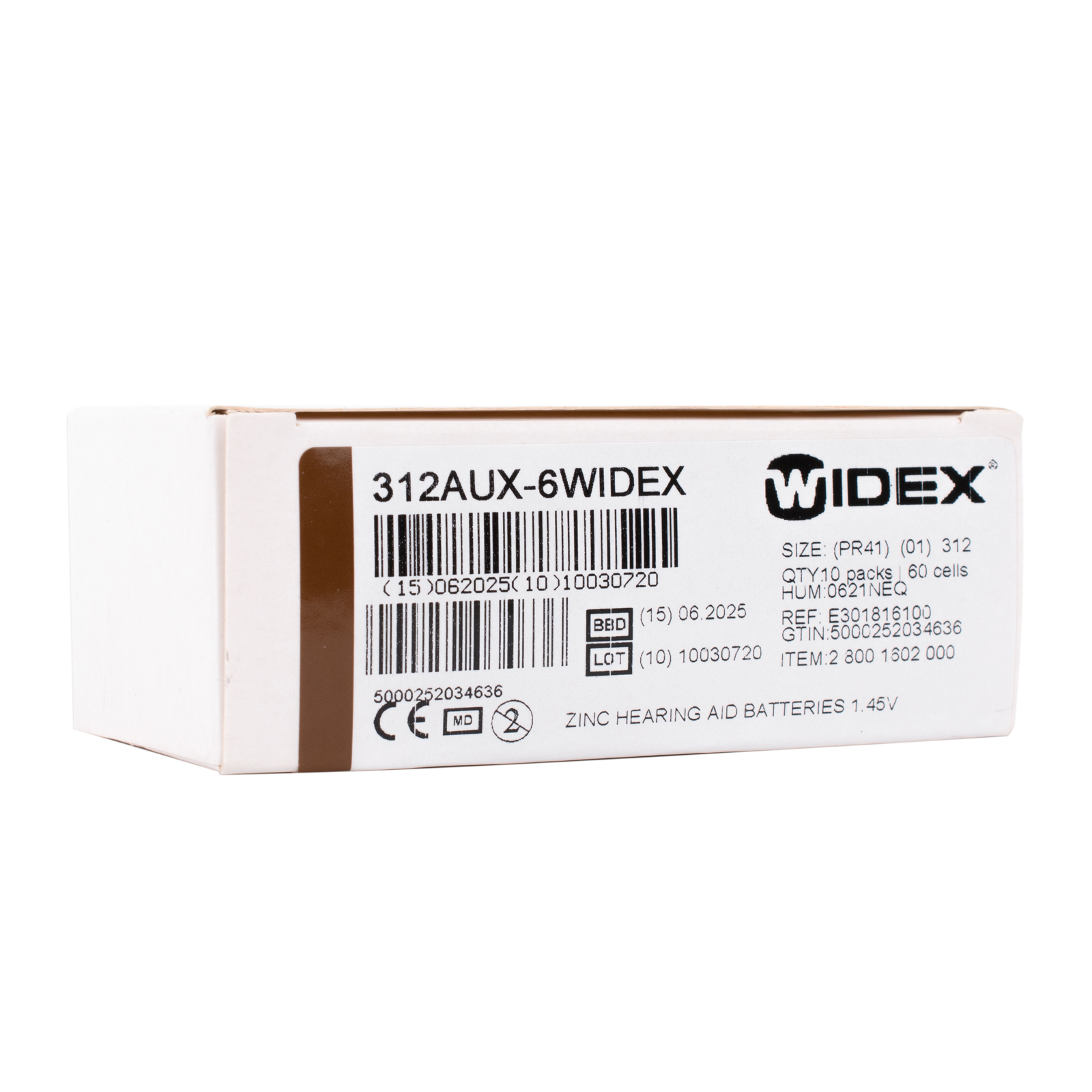 Батарейки Widex 312 для слуховых аппаратов, упаковка (60 батареек ...
