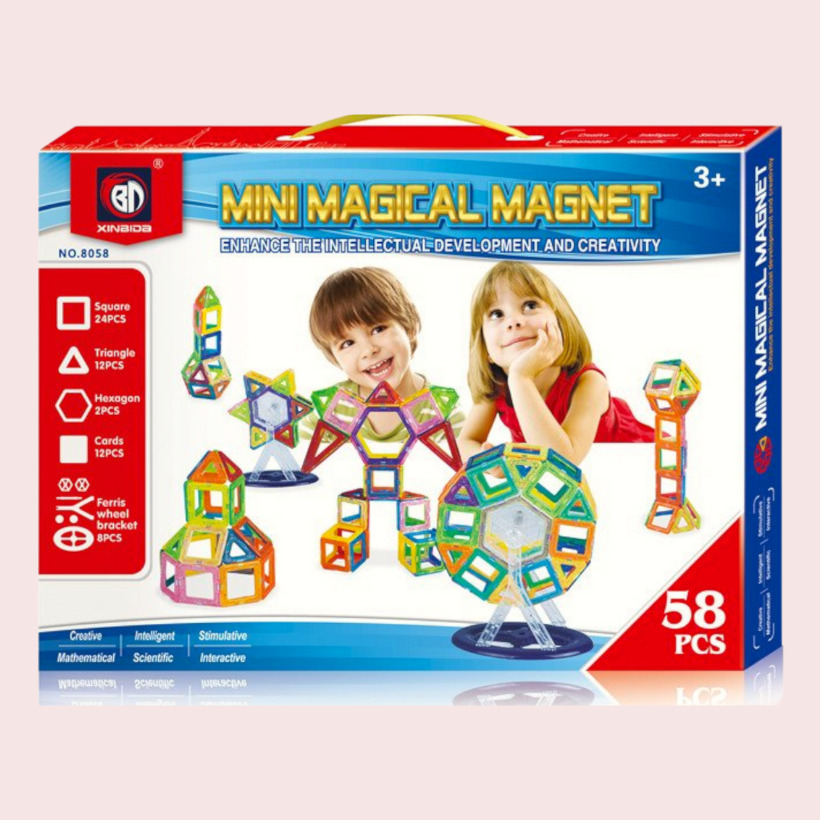 Магнитный конструктор 58 деталей / Конструктор магнитный / Магнитный ...