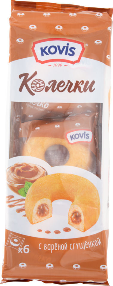 Пирожное Kovis Колечки с кремом вареная сгущенка, 240 г — купить в ...