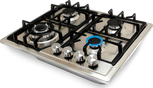 Варочная панель газовая HCG-418, сталь 4 конф с эл. поджигом и газкотролем купить по низкой цене ...