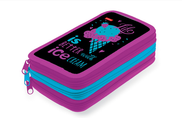 Пенал Hatber 190х110мм 3 отделения на молнии Soft-touch "Ice cream lovers" - купить с доставкой ...