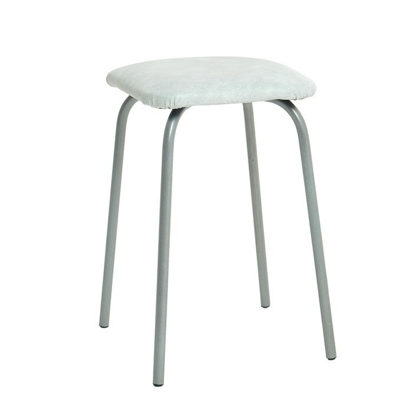 Табурет "Эконом" квадратный, Серебристый металлик/белый мрамор - купить ...