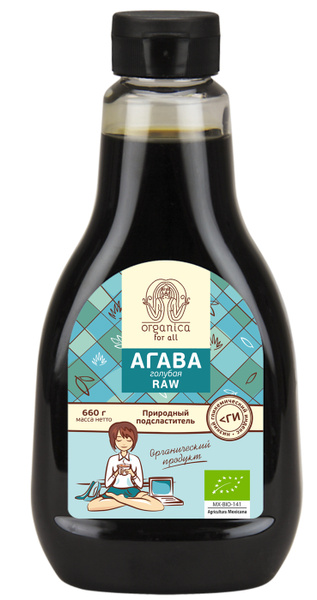 Сироп голубой Агавы Organica For All, RAW, 660 грамм - купить с ...