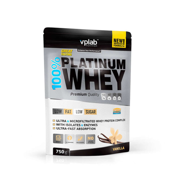 Протеин VPlab 100% Platinum Whey ваниль, 750 г - купить с доставкой по ...