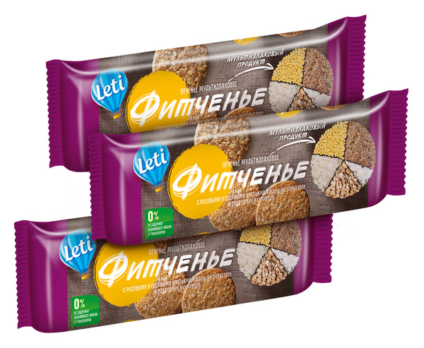 Печенье злаковое Leti "Фитченье" мультизлаковое, 150г х 3шт купить на ...