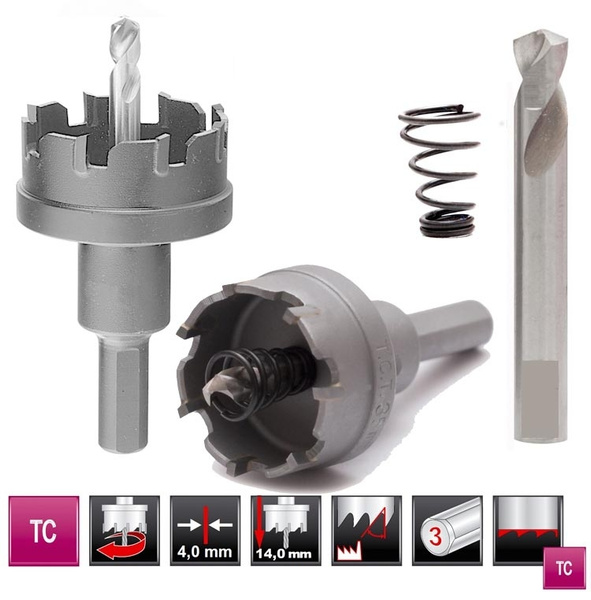 КРЕПКОМ Коронка по металлу 16х14мм TCT (HM-Тв.Зубья) S 10мм H-Tools ...
