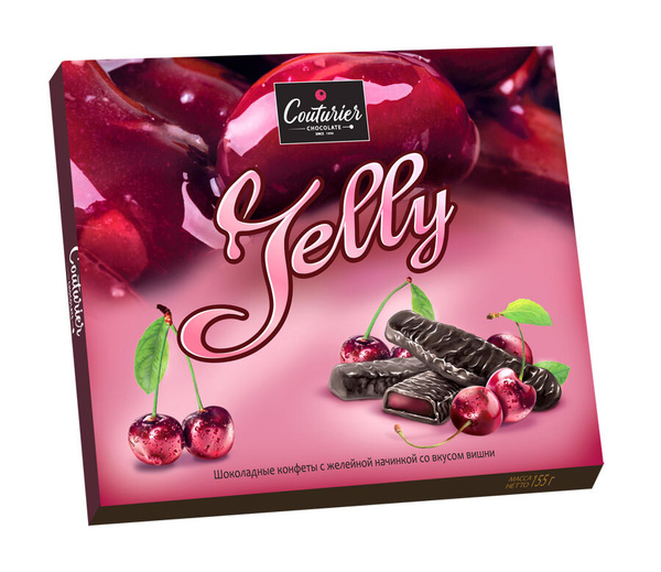 Конфеты шоколадные в коробке с желейной начинкой "JELLY" со вкусом ...
