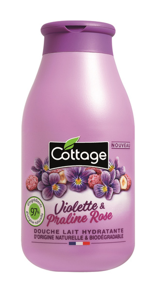 Молочко для душа с ароматом фиалки и пралине Cottage Moisturizing ...