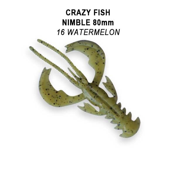 Силиконовые приманки Crazy Fish Nimble 3.2" 72-80-16-6-F плавающие, 6шт ...