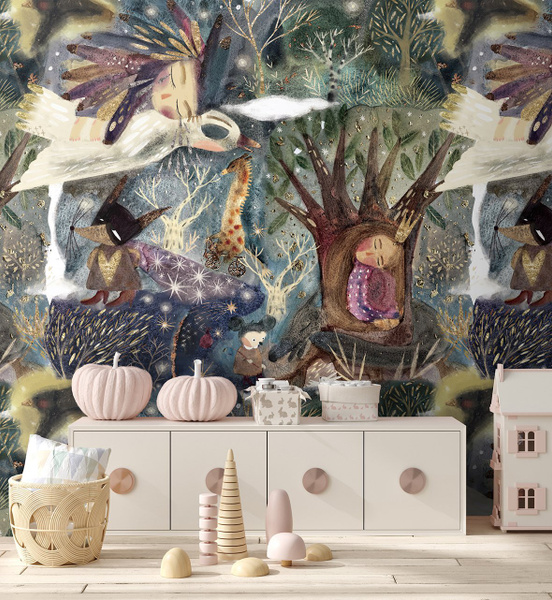 Обои флизелиновые Спящая принцесса / Fun House Store / виниловые на флизелине, метровые, 1 м х 3 ...