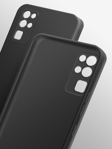 Чехол на Honor 30 (Хонор 30) черный матовый силиконовый с защитой ...