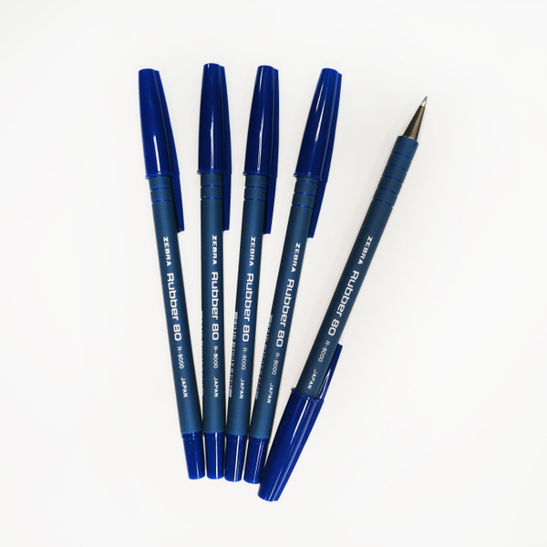Ручка шариковая ZEBRA "Rubber 80", синяя, корпус soft-touch, узел 0,7 ...